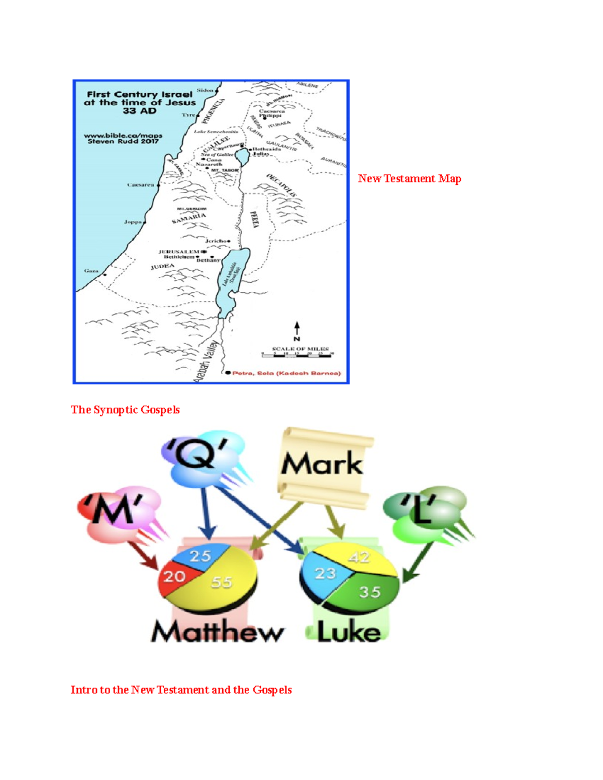 Christianity test 2 study guide - New Testament Map The Synoptic ...