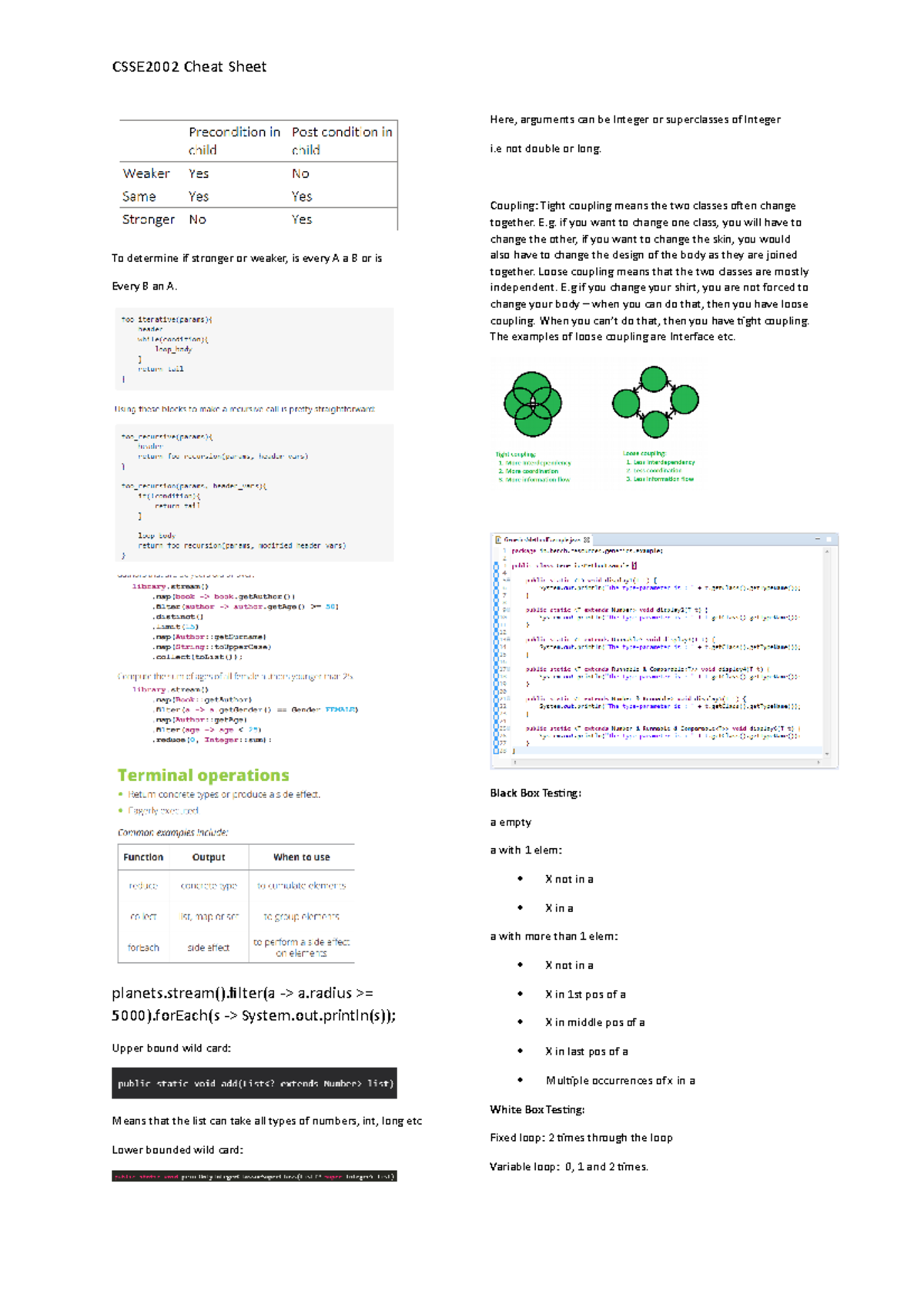 Cheat Sheet - Notes - CSSE2002 Cheat Sheet To determine if stronger or ...