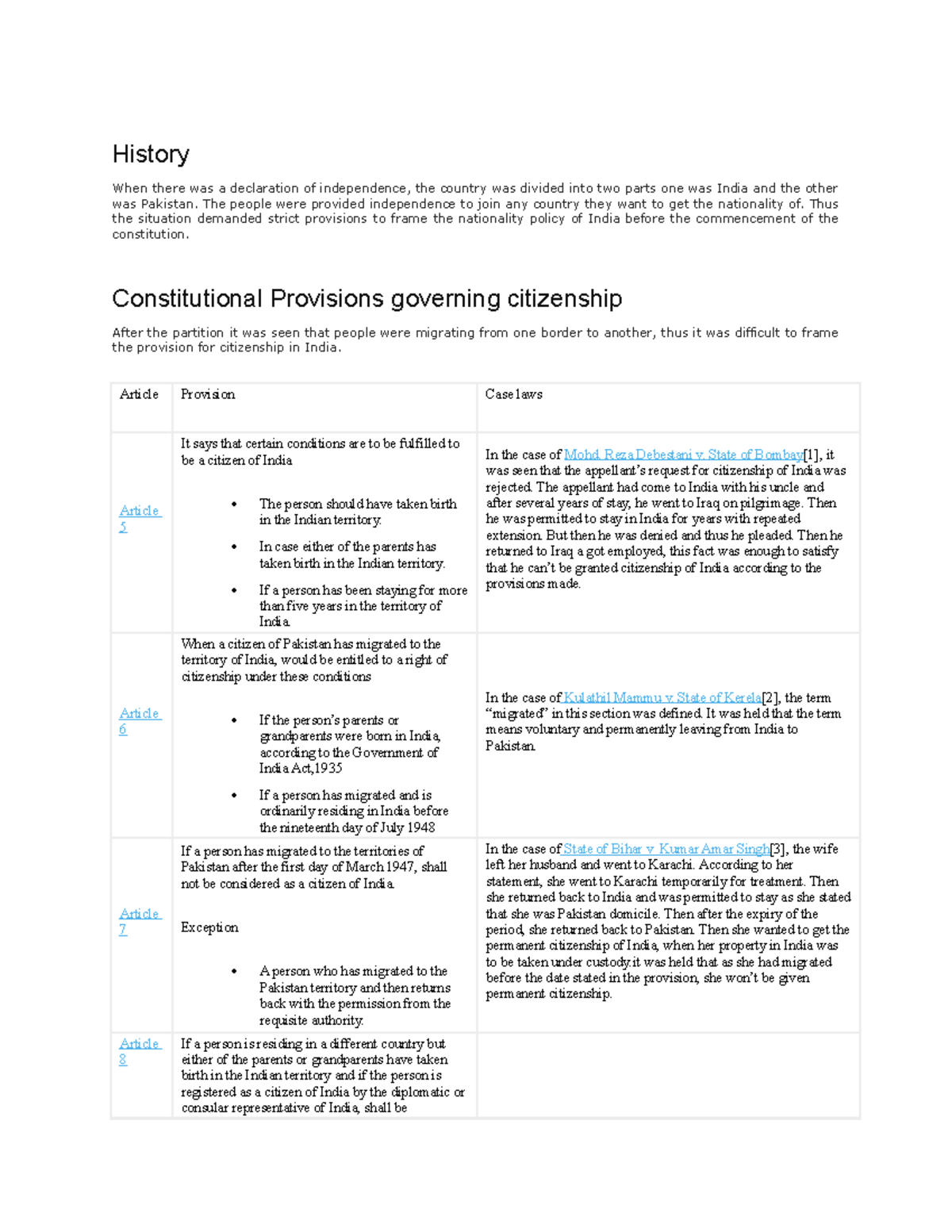 Citizenship - History When there was a declaration of independence, the ...