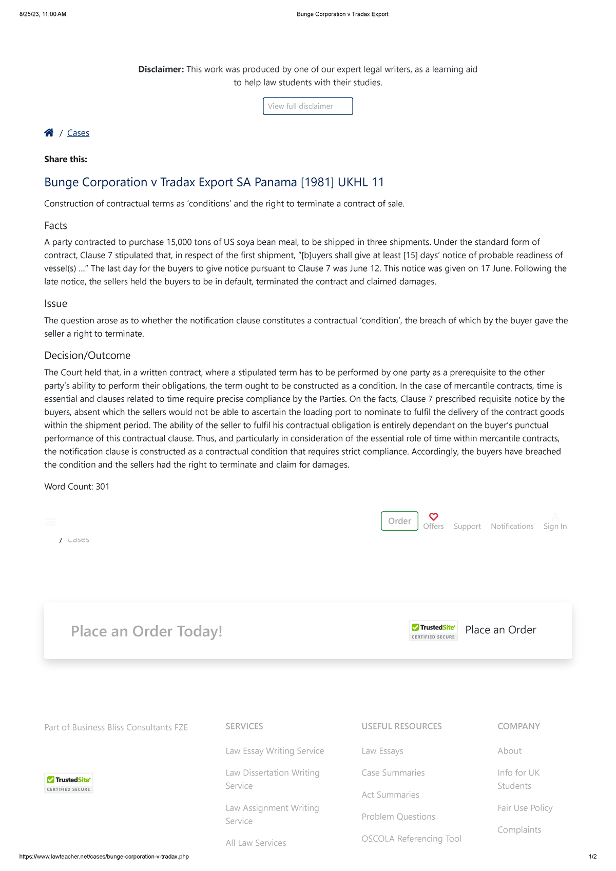 Bunge Corporation v Tradax Export - 8/25/23, 11:00 AM Bunge Corporation ...