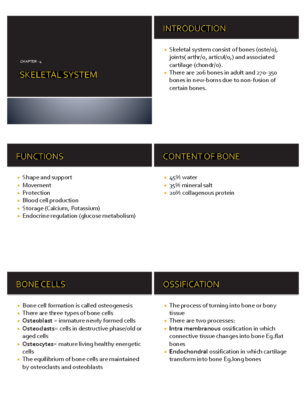 Skeletal System_Medical Coding - Medical biotechnology - Studocu