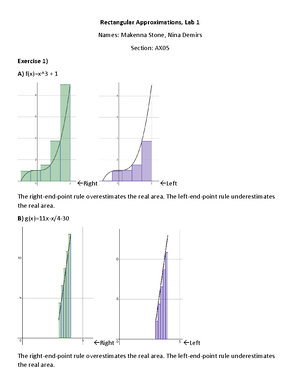 Copy of Calc II Lab 1 - Google Docs - Rectangular Approximations, Lab 1 Section AX07-Y Exercise ...