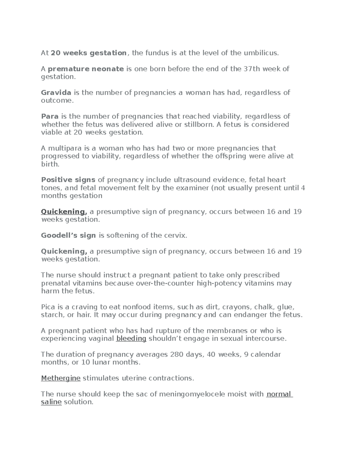 Maternity Notes To Help You On Your Nclex NUR 101 BHCC StuDocu