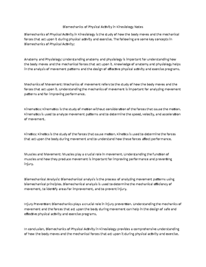 Introduction to Kinesiology Notes - Introduction to Kinesiology Notes ...