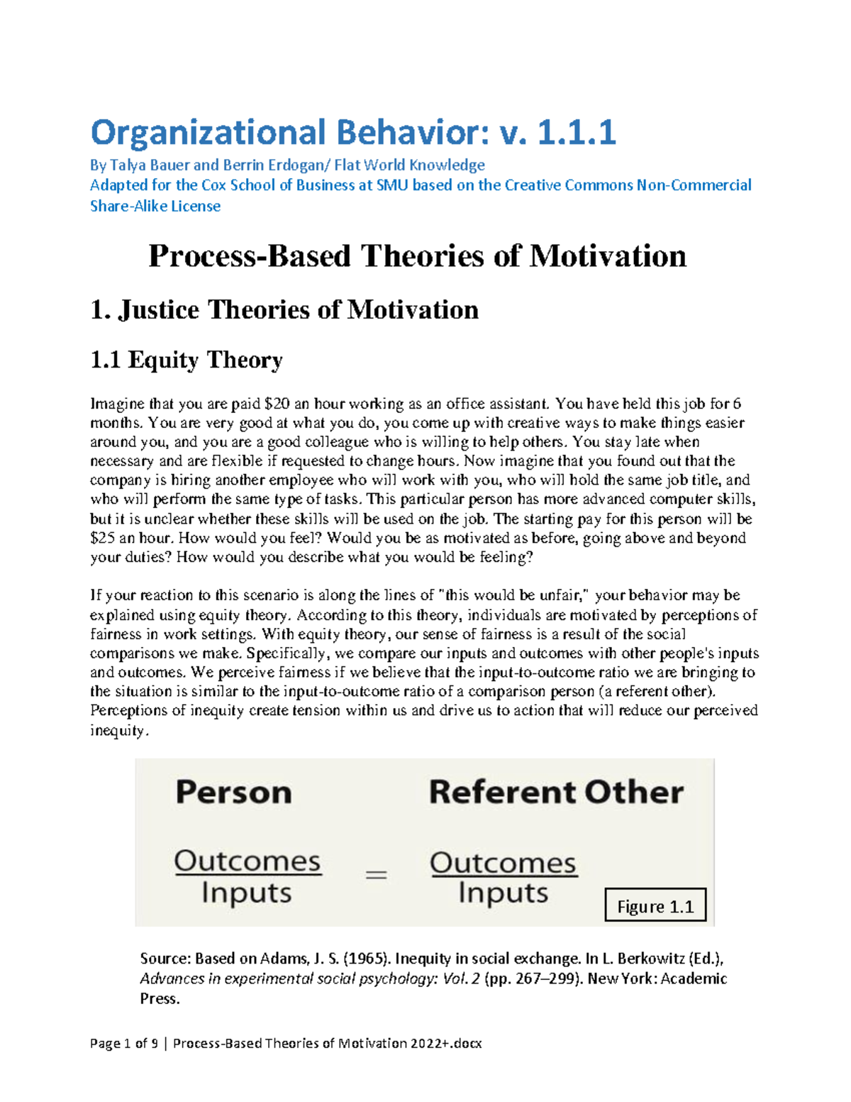 Process-Based Theories of Motivation 2022+-1 - Organizational Behavior ...