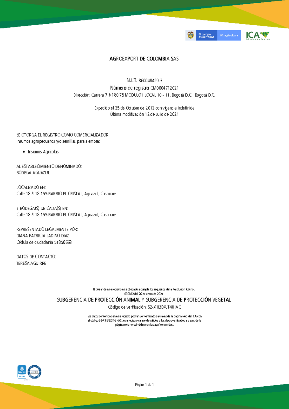 ICA Aguazul - contiene muchas cosas - AGROEXPORT DE COLOMBIA ...