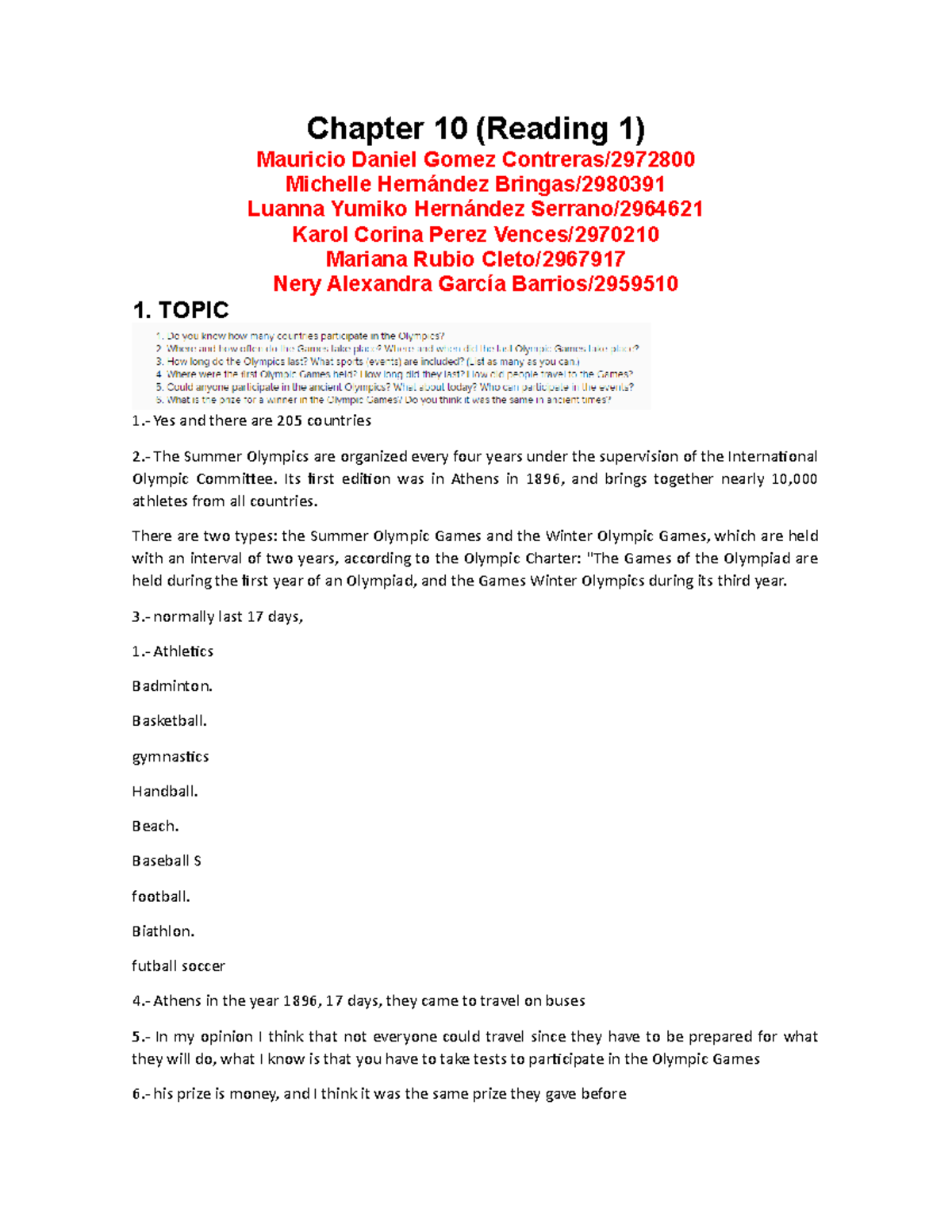 Chapter 10 R1 - Gracias - Chapter 10 (Reading 1) Mauricio Daniel Gomez Contreras/ Michelle ...