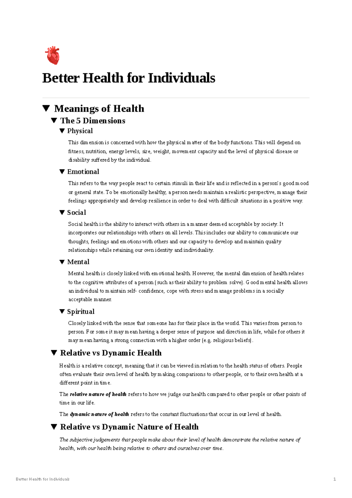 Yr 11 Pdhpe Better Health for Individuals - 🫀 Better Health for ...