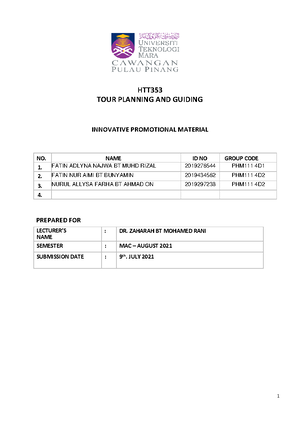 Declaration FORM - Travel Guiding - UiTM - Studocu