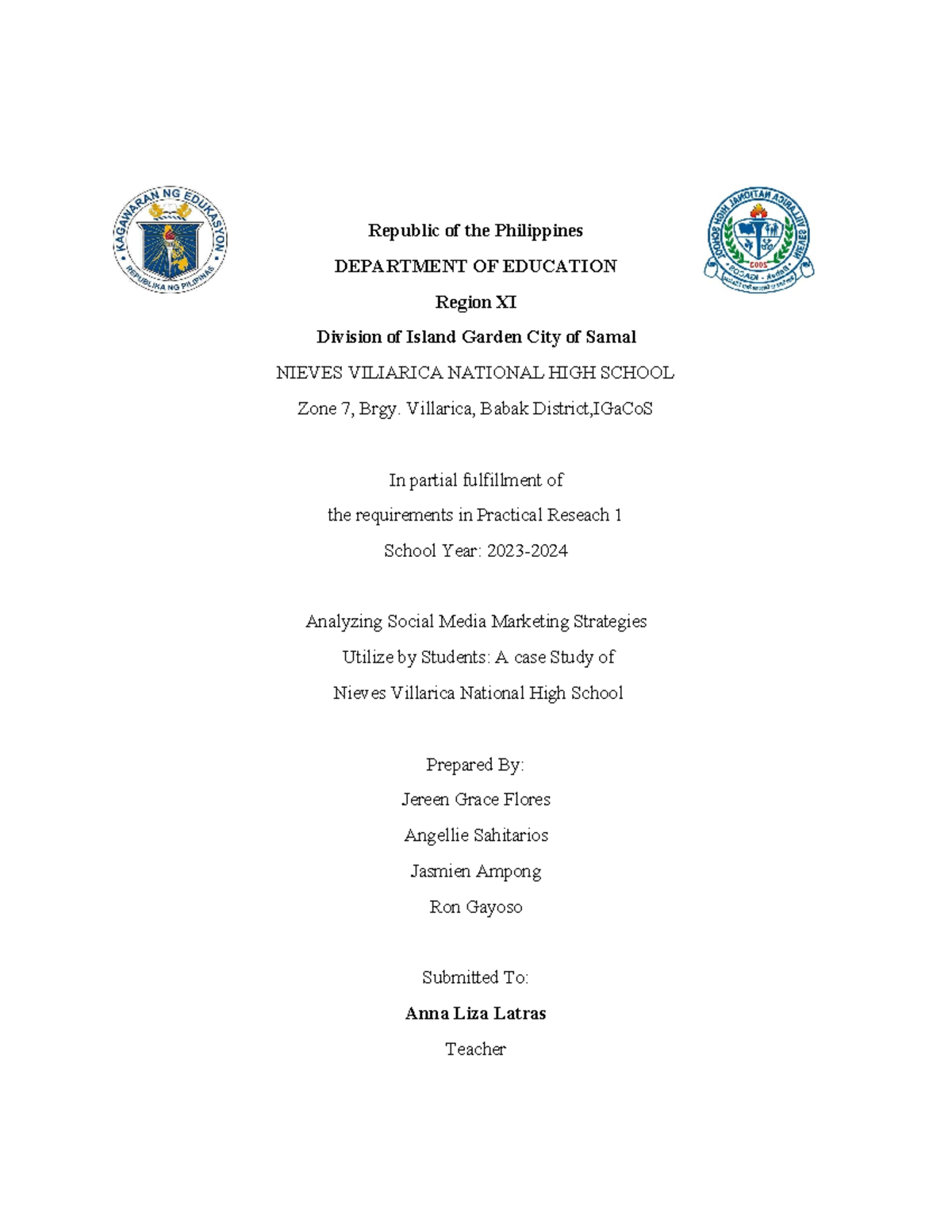 Inbound 6458305649094977960 - Republic of the Philippines DEPARTMENT OF ...