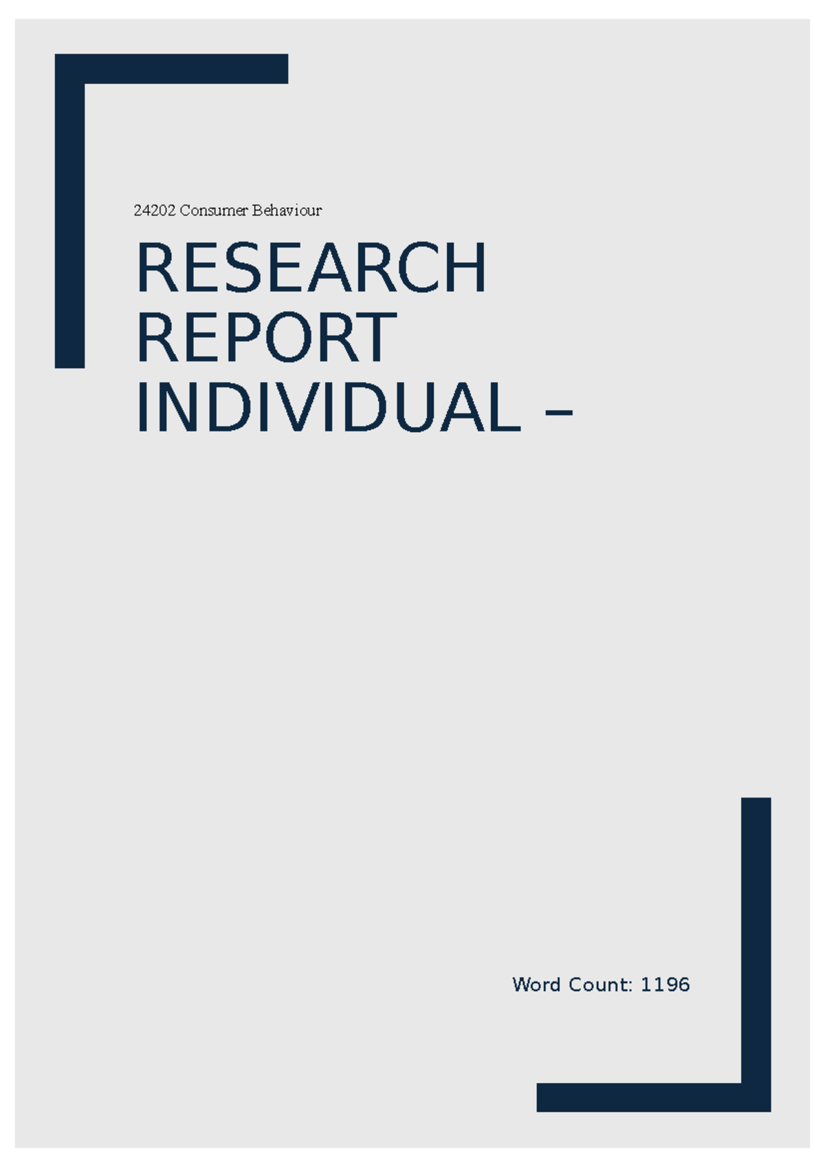 AT2 Individual Research Assignment copy - 24202 Consumer Behaviour ...