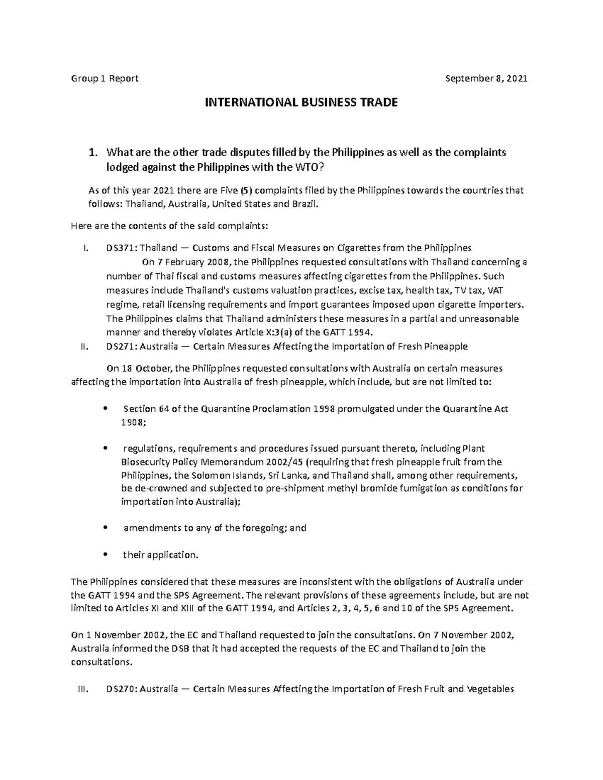 IBT Group 1 Report ACT 2 - Group 1 Report September 8, 2021 ...