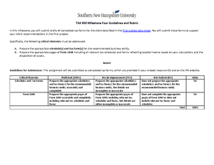 TAX 650 Milestone Three Guidelines and Rubric - In explaining your ...