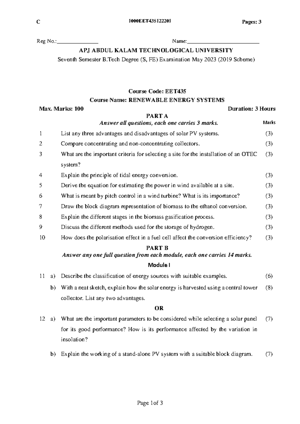 EET435- May2023 - QUESTION PAPER - 1000EET Page 1 of 3 Course Code: EET ...