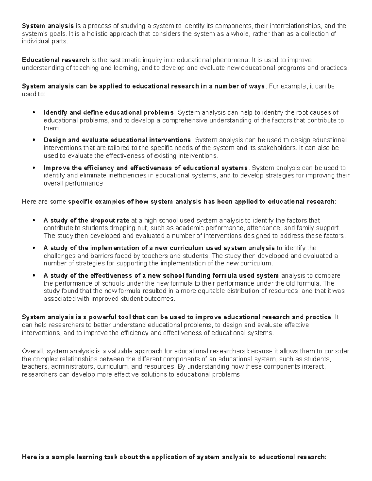 Explanation about application sytem - System analysis is a process of ...