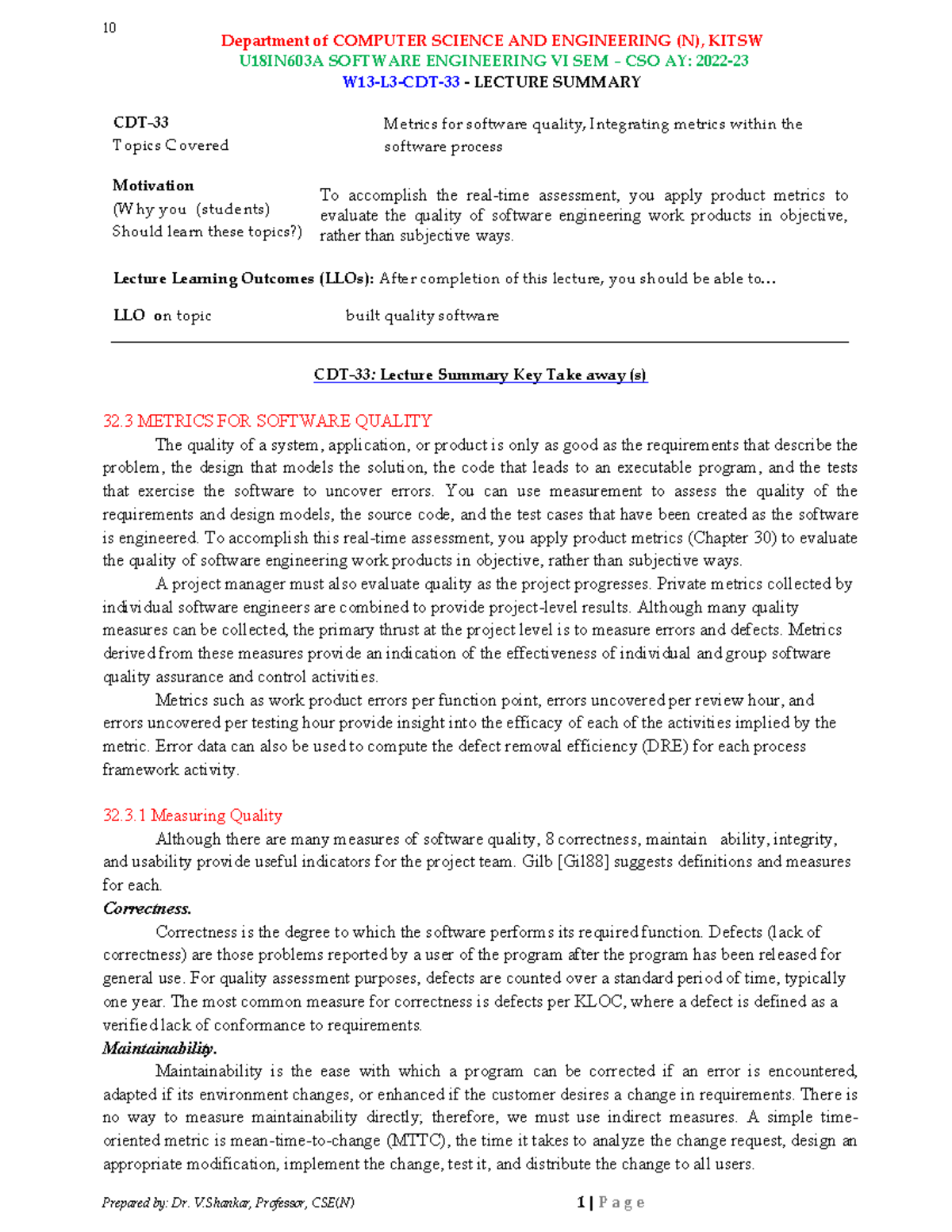 Metrics For Software Quality Integrating Metrics Within The Software