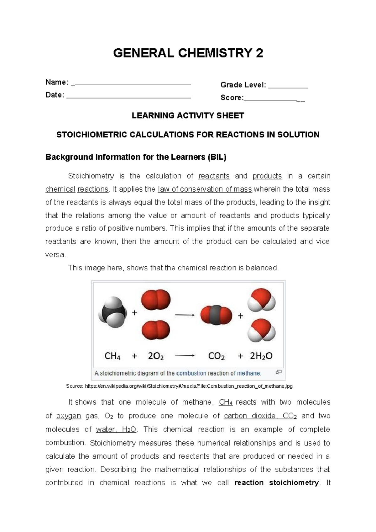 Lesson 9 Stoichiometric- Calculation-OF- Solutions - GENERAL CHEMISTRY ...