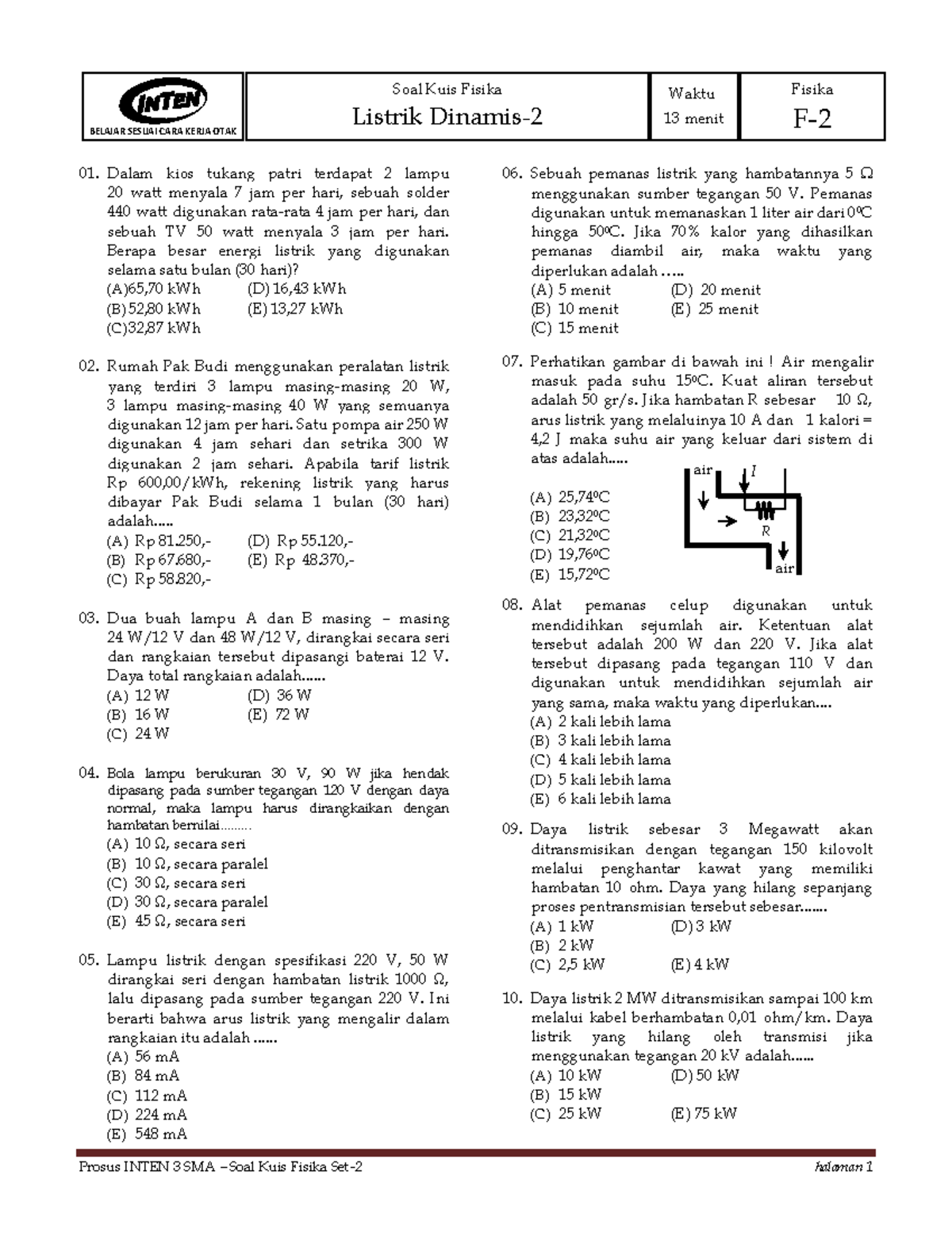 (2) Kuis F-2 - kuuss - Prosus INTEN 3 SMA – Soal Kuis Fisika Set-2 ...