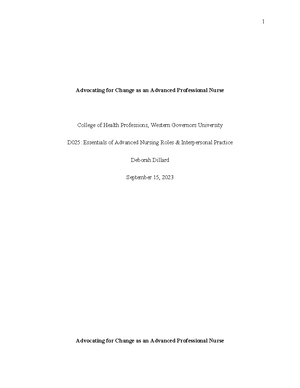 D030 Executive Summary - 3a. Executive Summary: A nurse executive ...