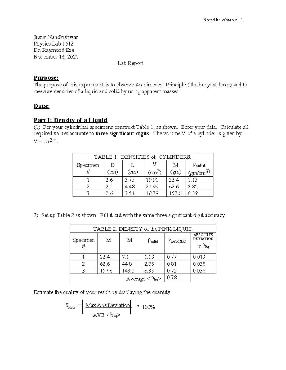 13 Archimedes - lecture - Justin Nandkishwar Physics Lab 1612 Dr ...