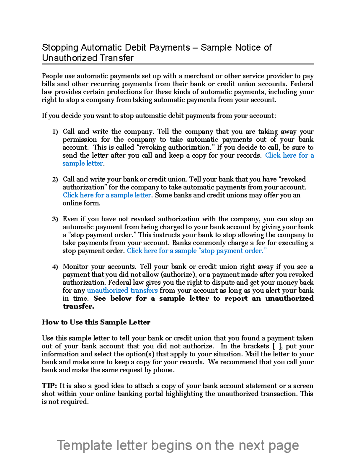 2015 11 cfpb sample-notice-of-unauthorized-transfer - Stopping ...