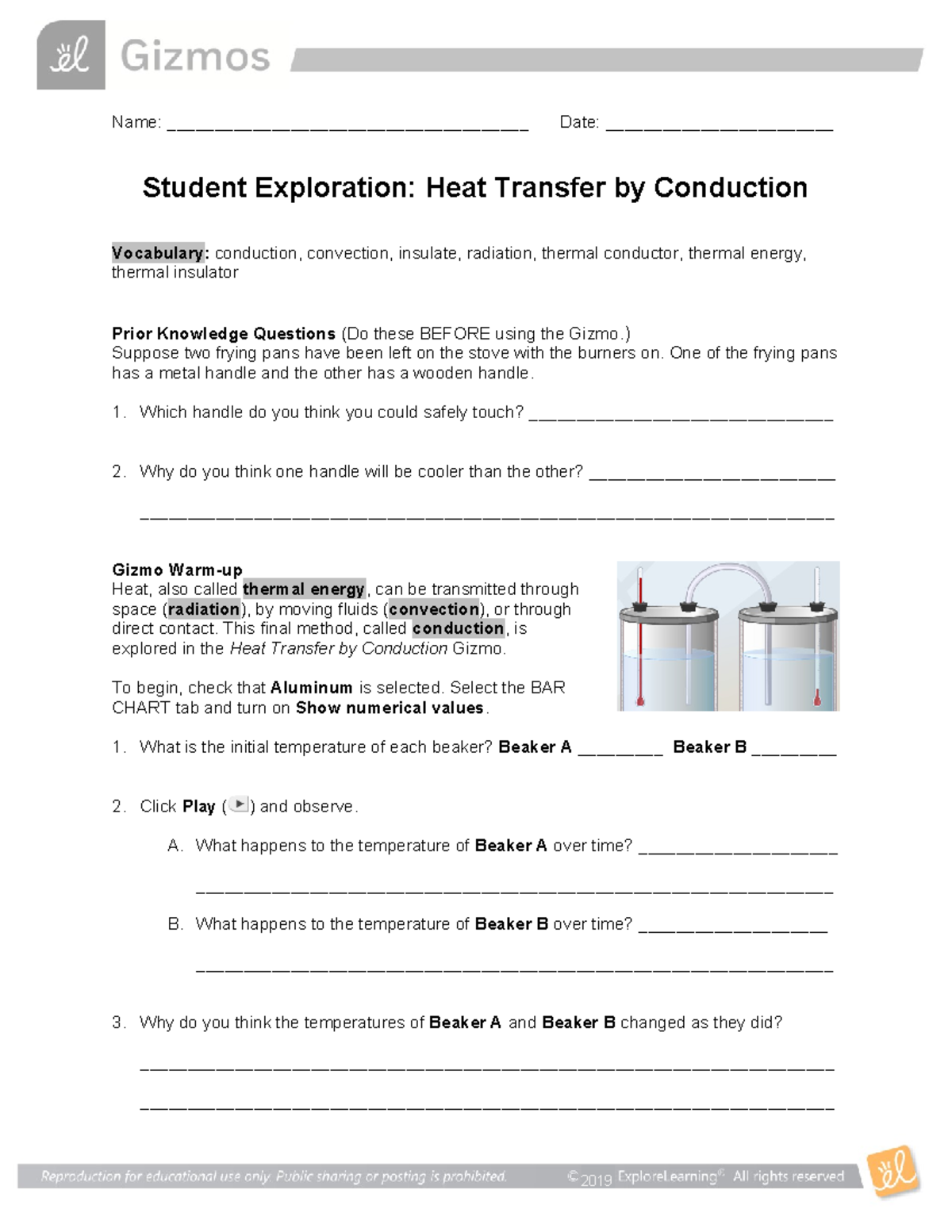 Heat Transfer Conduction pre-lab - Name ...