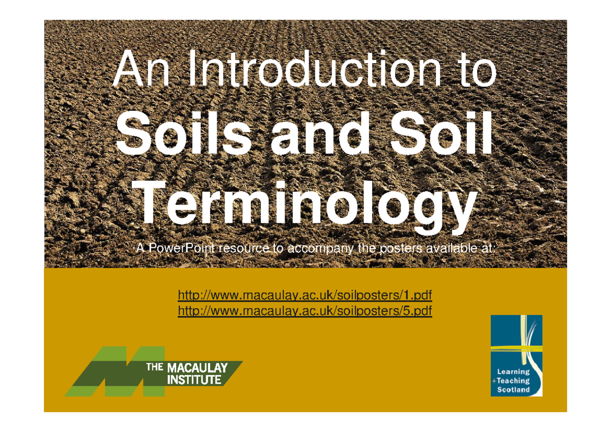An introduction to soils, soil formation and terminology - An ...