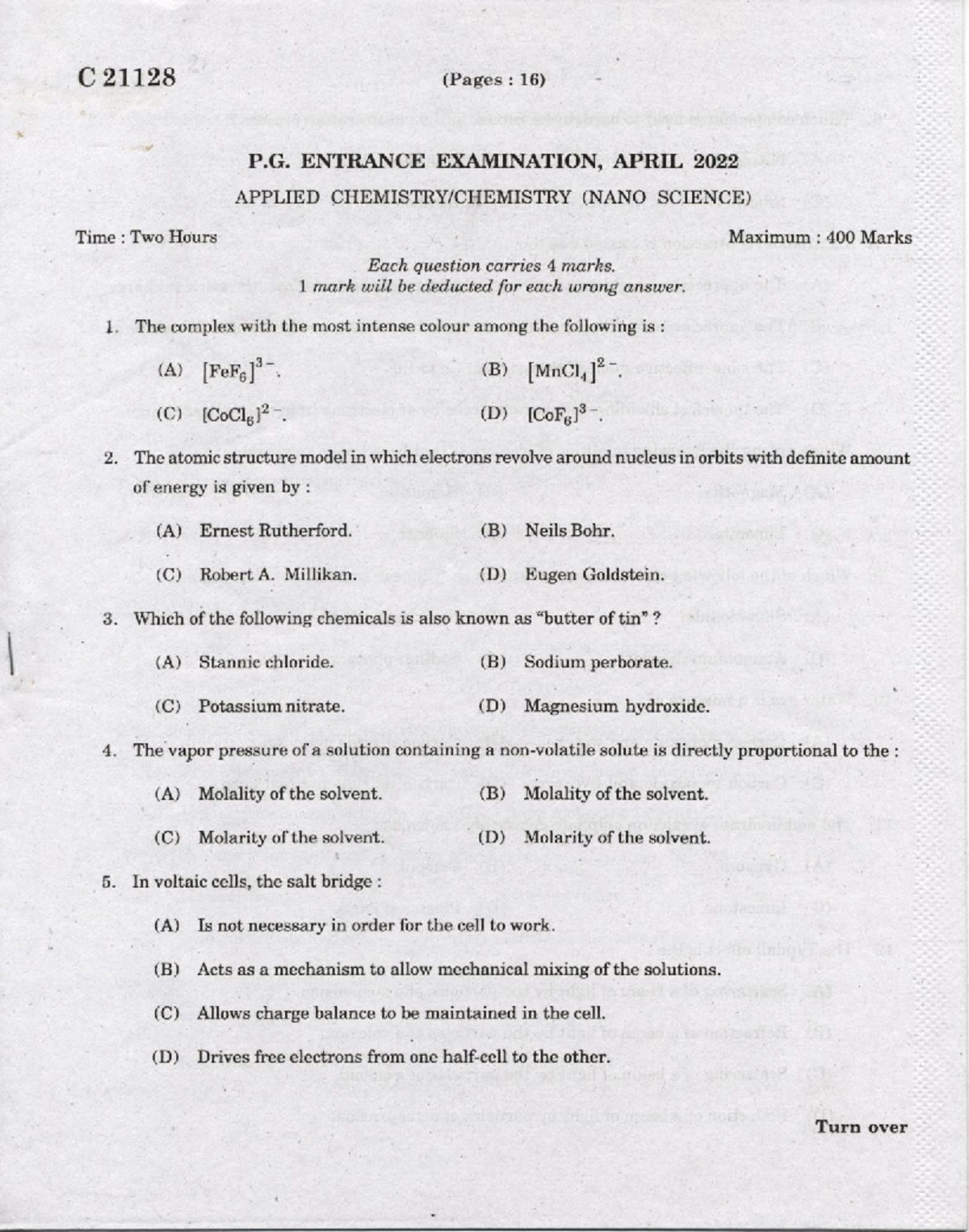Applied Chemistry 2022 - chemistry - Studocu
