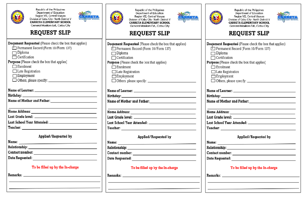 Request Form Template - Bachelor in elementary education - Studocu