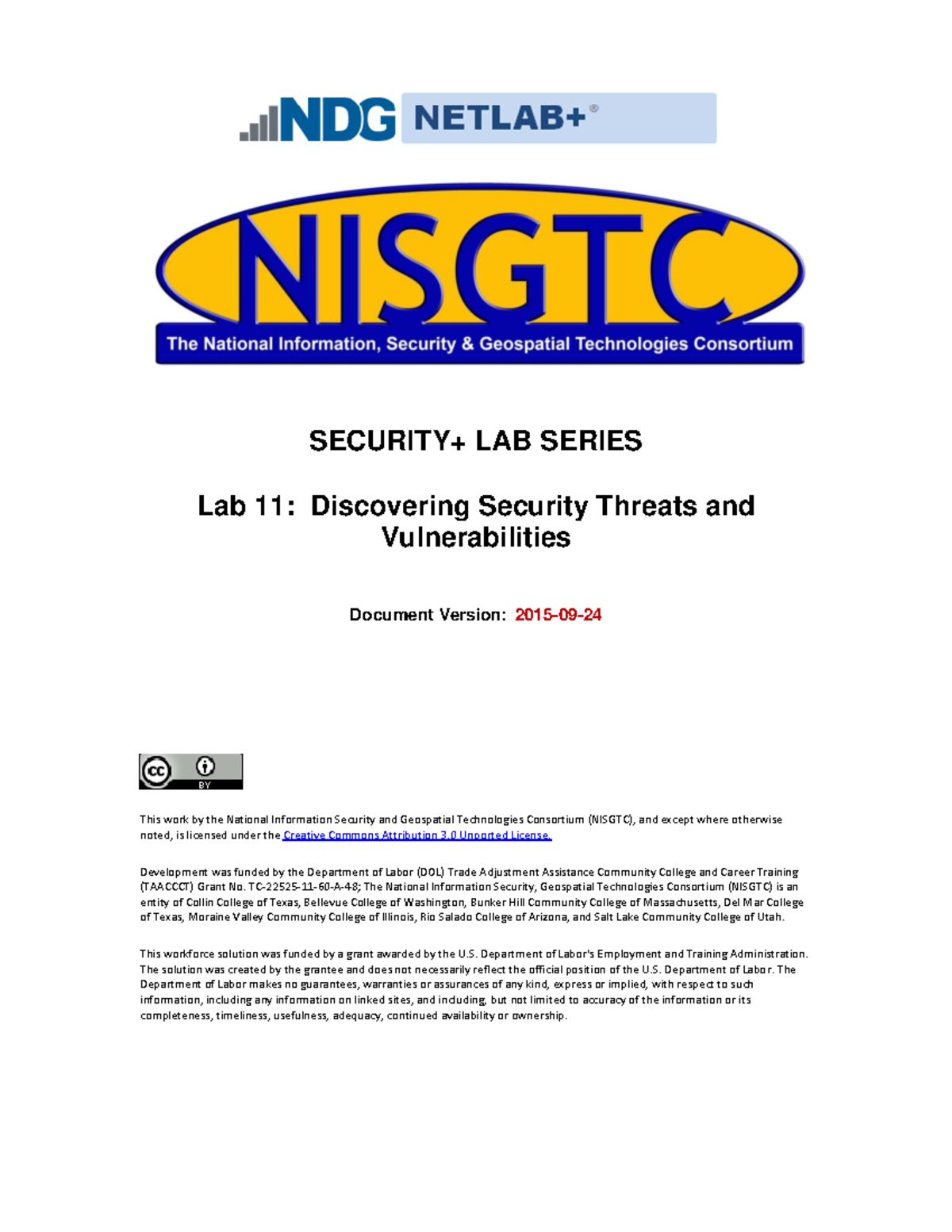 NDG Nisgtc Security Lab11 - SECURITY+ LAB SERIES Lab 11: Discovering ...