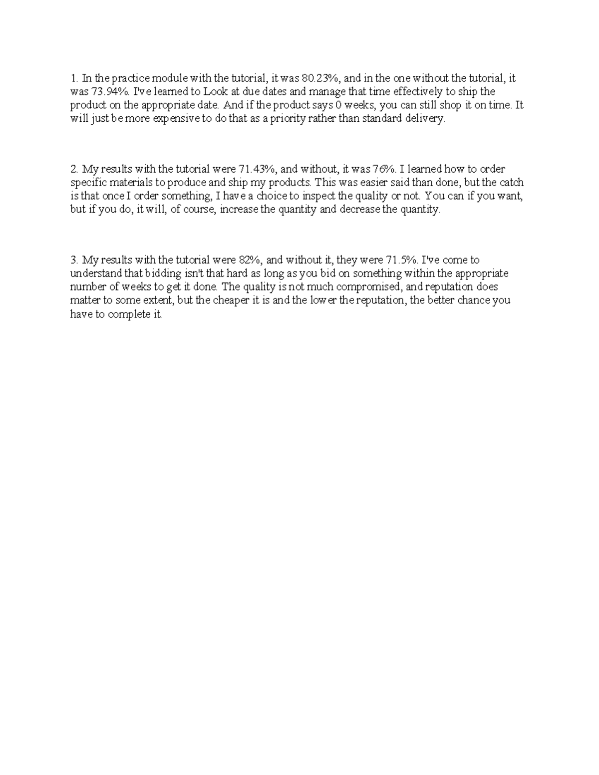 LOGM - Jjij - In the practice module with the tutorial, it was 80%, and ...