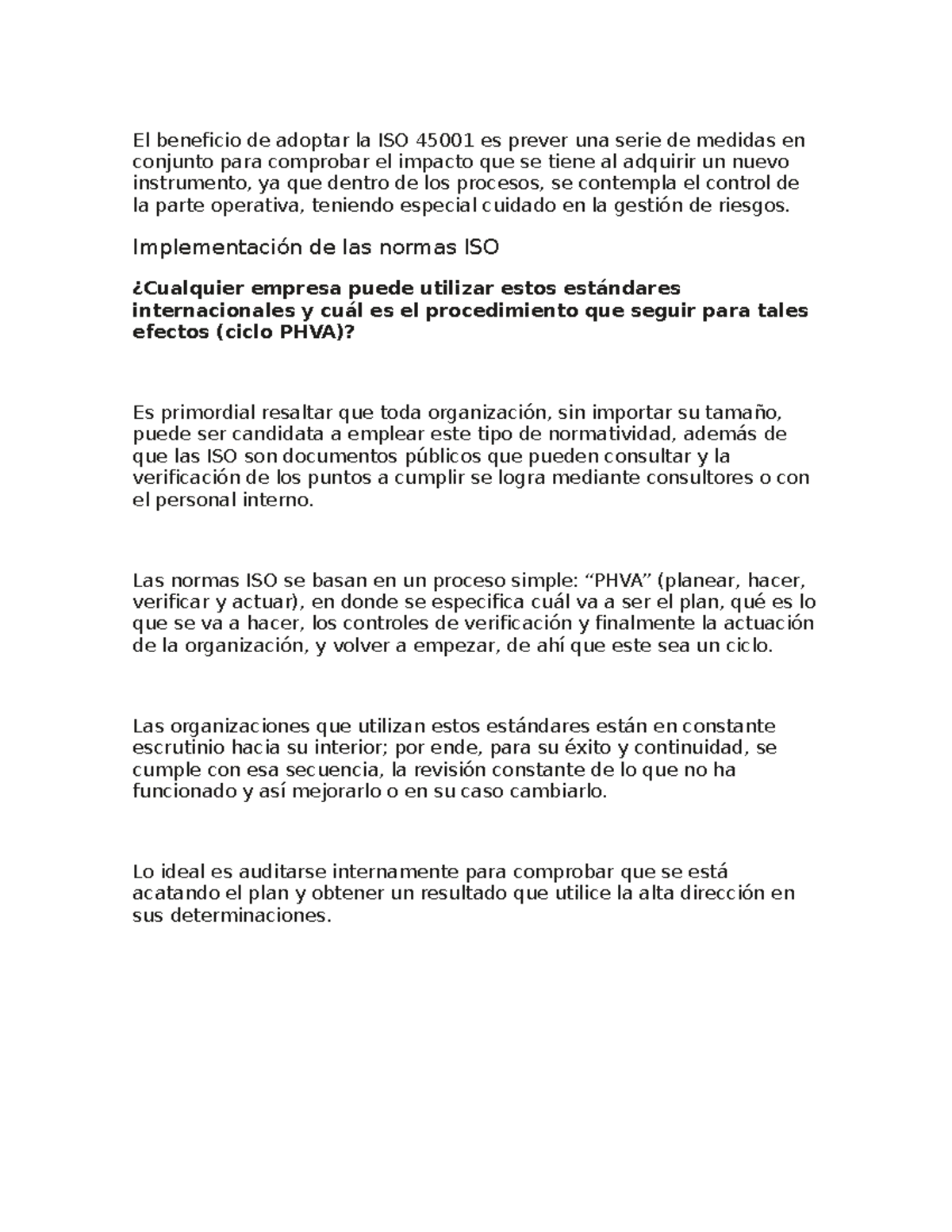 Iso 9000 normas - politica - El beneficio de adoptar la ISO 45001 es ...