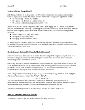 Lecture 12 242 - Econ 242 Prof. Zhao 1 Lecture 12: Market Structures-Oligopoly (III) Both ...