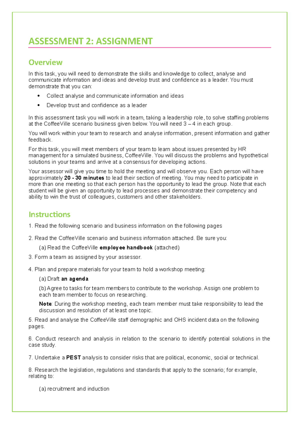Assessment 2 anton - ASSESSMENT 2: ASSIGNMENT Overview In this task ...