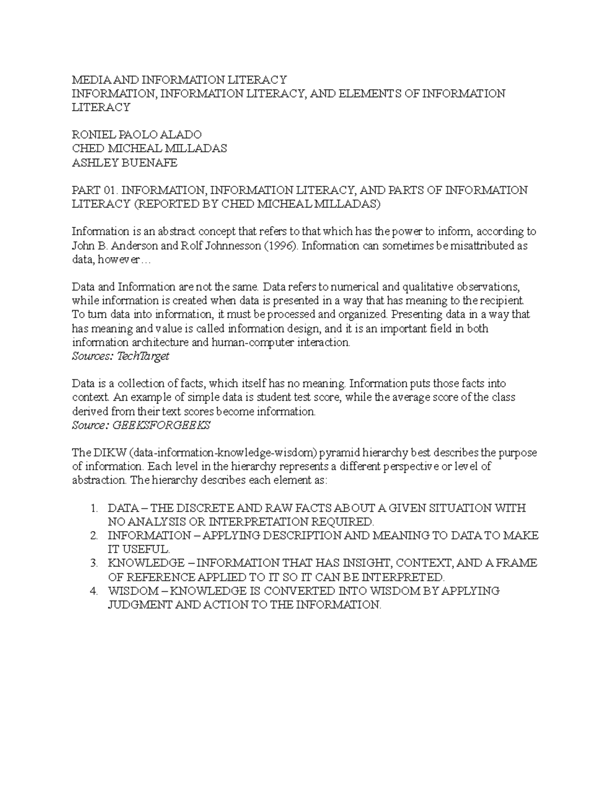 Group-2-MIL - Media - MEDIA AND INFORMATION LITERACY INFORMATION ...