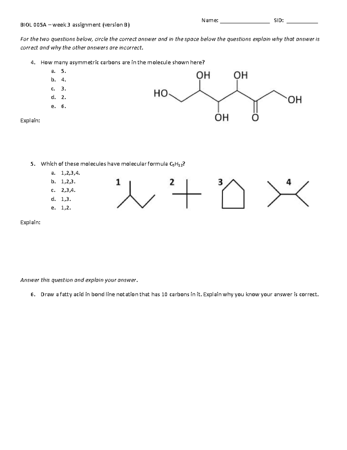 Bio 5A Week 3 Assignment - Version B - BIOL 005A – week 3 assignment ...