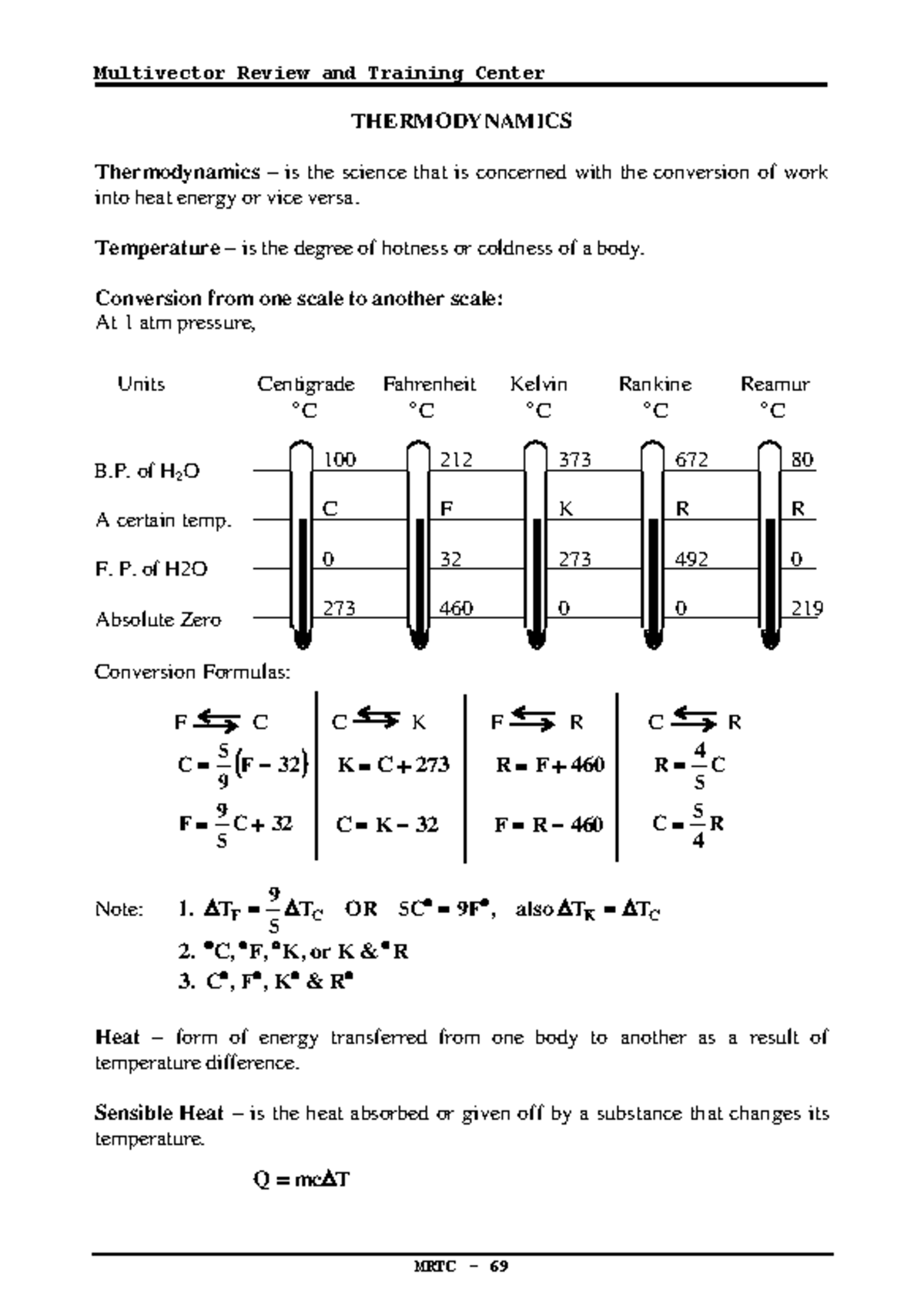 Thermodynamics - Reviewer from multivector - ####### THERMODYNAMICS ...