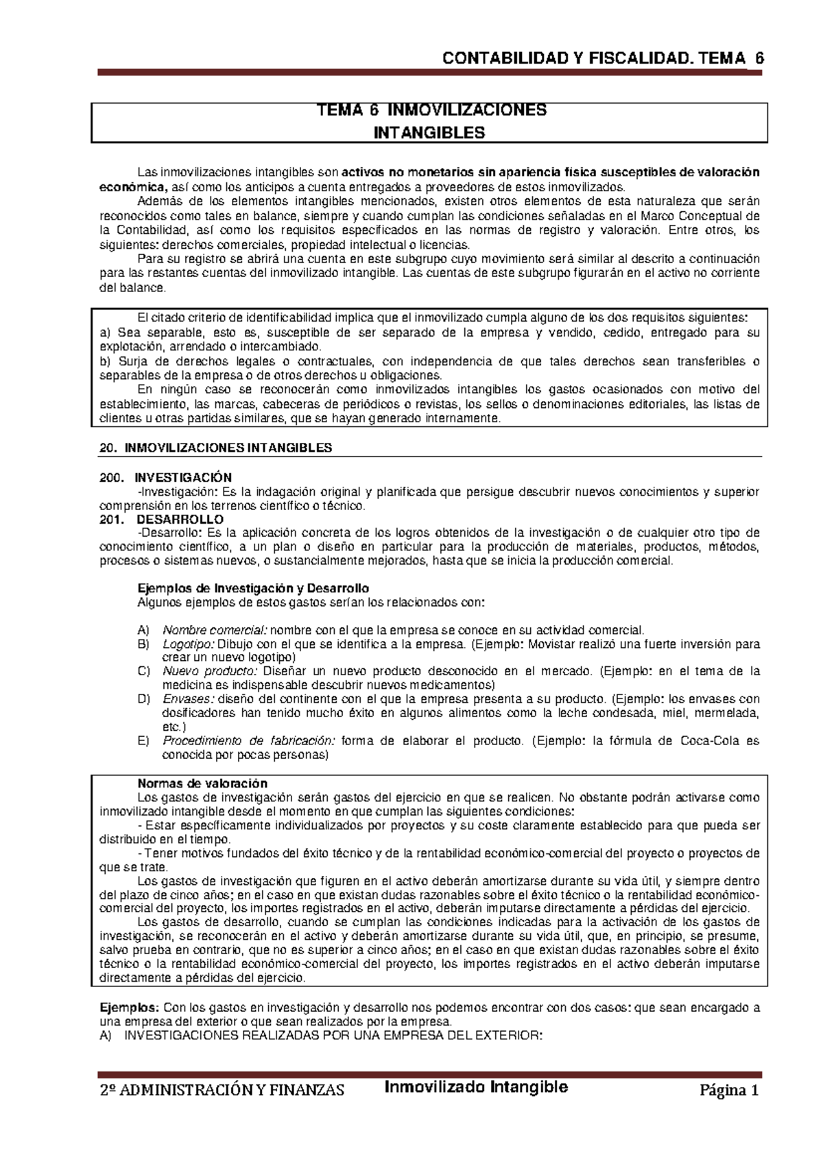 Apuntes Tema 6 Inmovilizado Intangible v3 - CONTABILIDAD Y FISCALIDAD ...