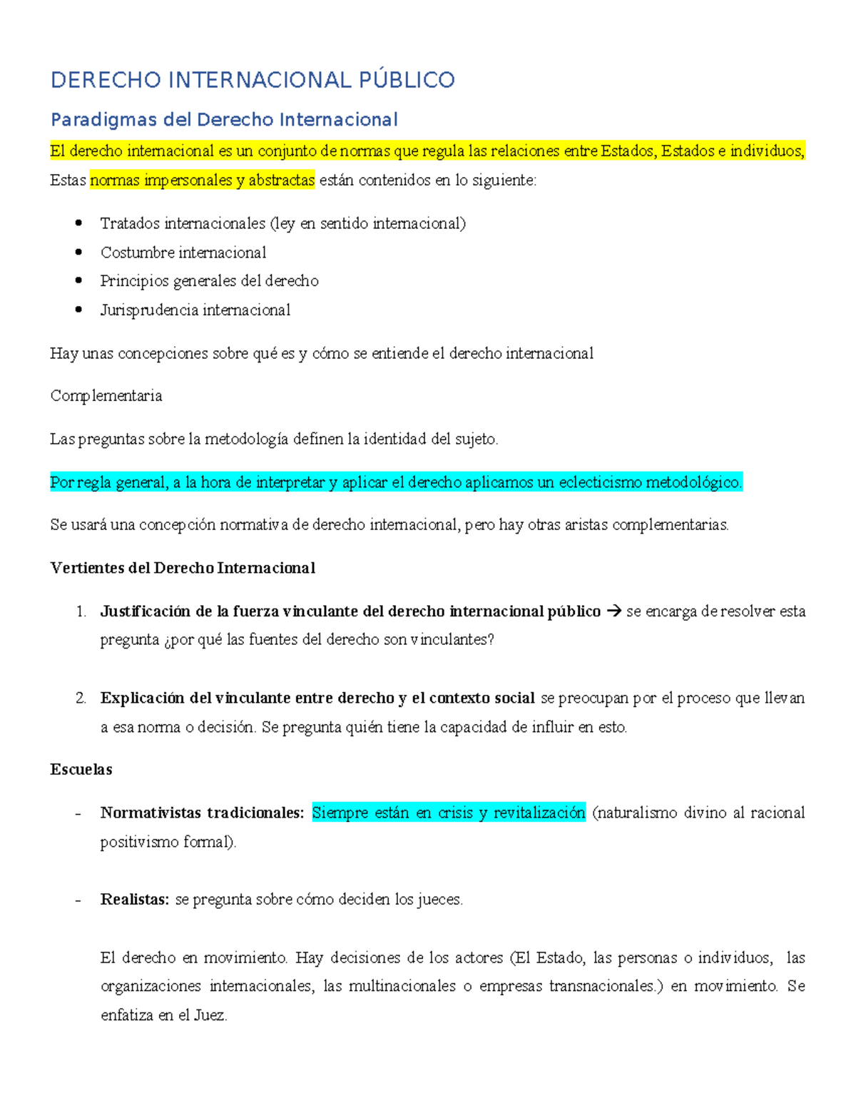Derecho Internacional PÚ Blico - DERECHO INTERNACIONAL PÚBLICO Paradigmas del Derecho ...