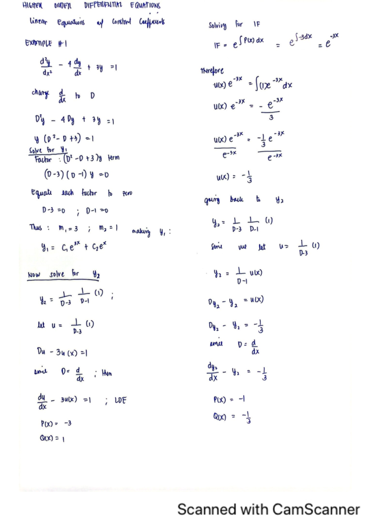 Higher order DE 2 - HDe handouts - HIGHER ORDER DIFPERENTIAL EQUATIONS ...