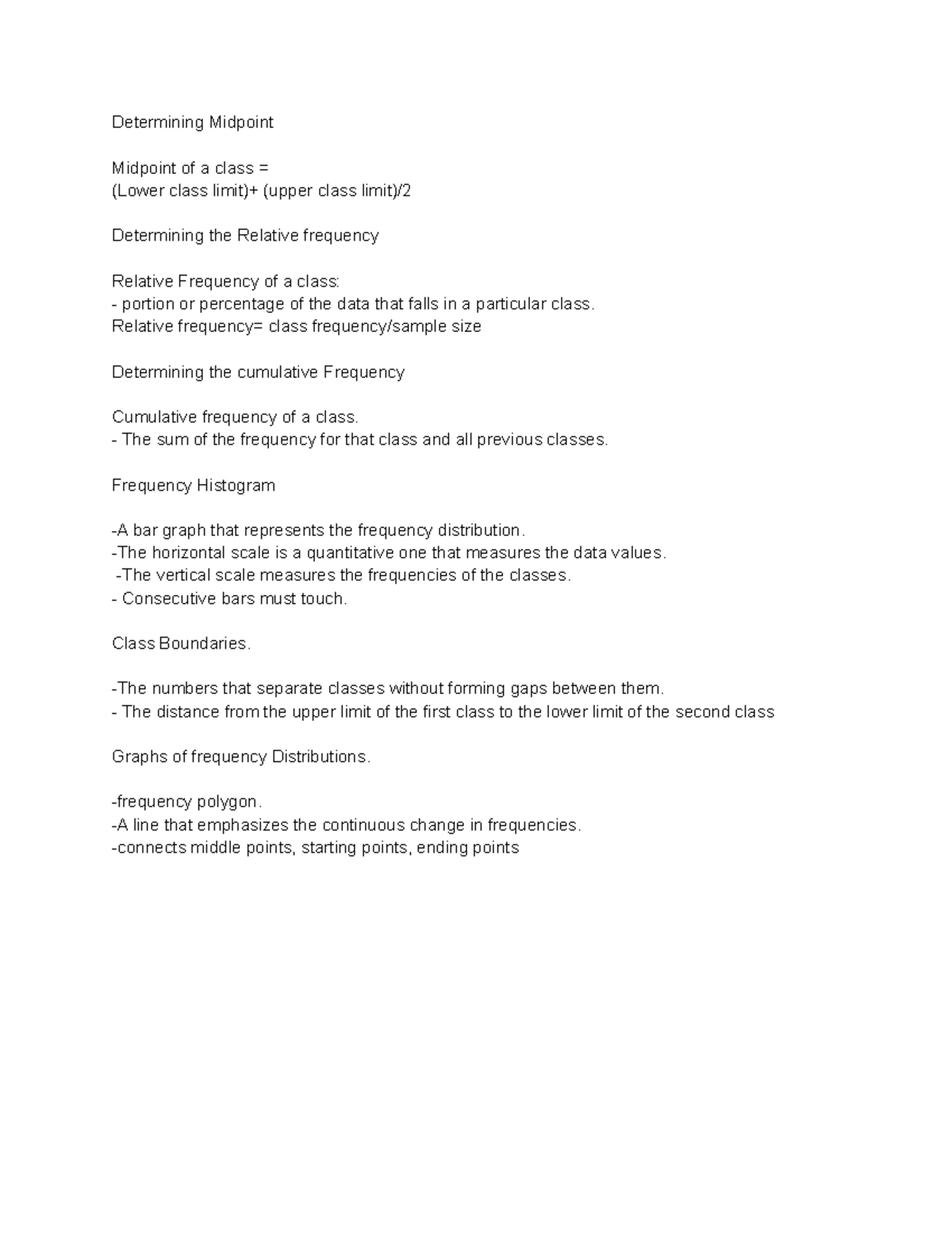 Statistics and probability notes lecture 3 - Determining Midpoint ...