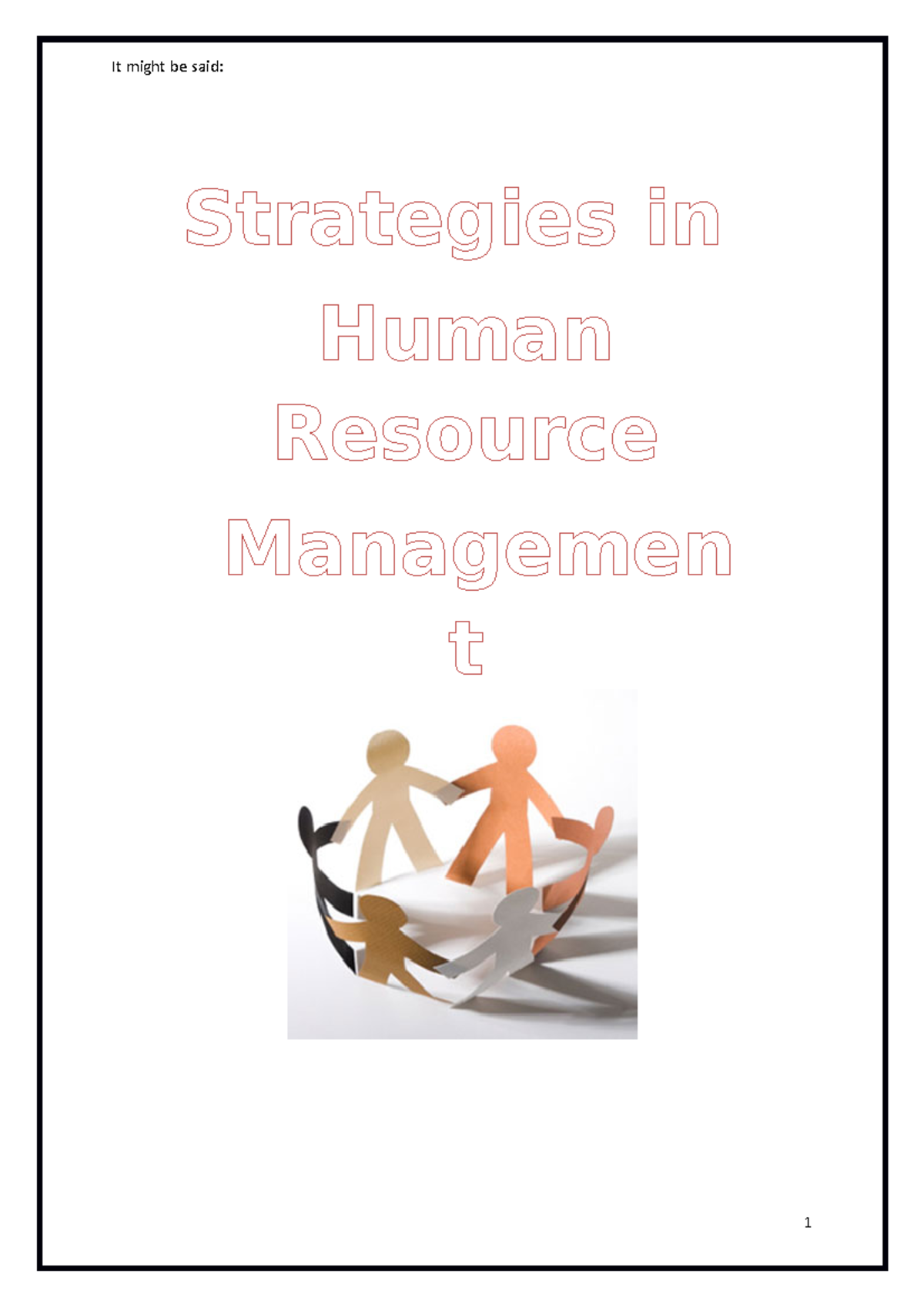 0. Student Booklet Strategies IN HRM student version - Strategies in ...