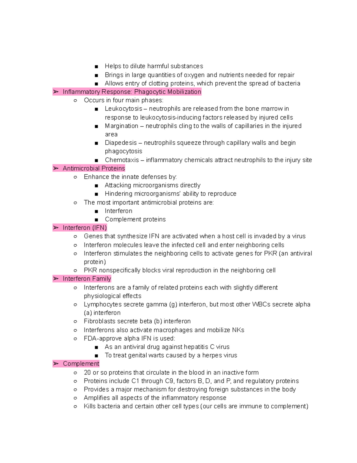 The Immune System: Innate and Adaptive Body Defenses - Helps to dilute harmful substances Brings ...