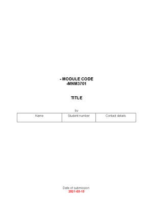 Letter from SMME Requirements MNM3701 - Requirements for letter of ...