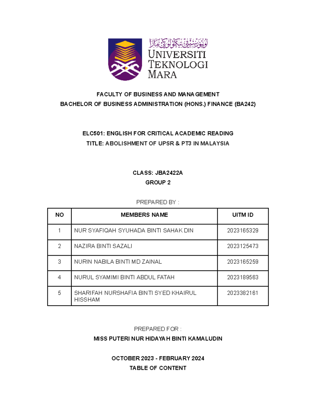 ELC501 Forum - FACULTY OF BUSINESS AND MANAGEMENT BACHELOR OF BUSINESS ...