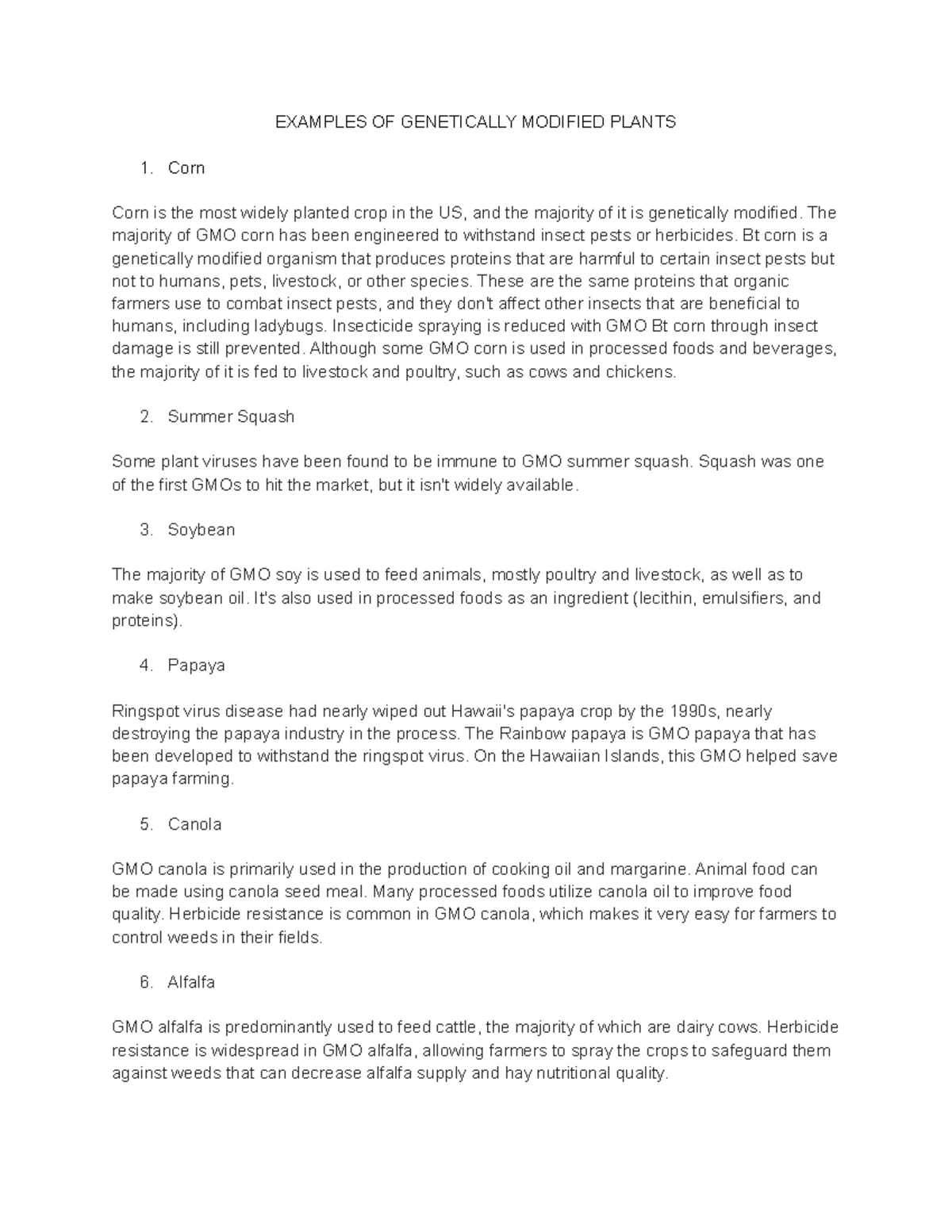 All About Cloning (Biology) - EXAMPLES OF GENETICALLY MODIFIED PLANTS ...