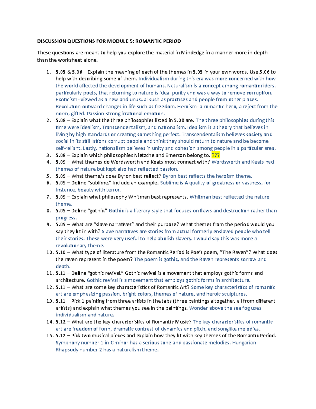 Discussion Questions Module 5 - DISCUSSION QUESTIONS FOR MODULE 5 ...