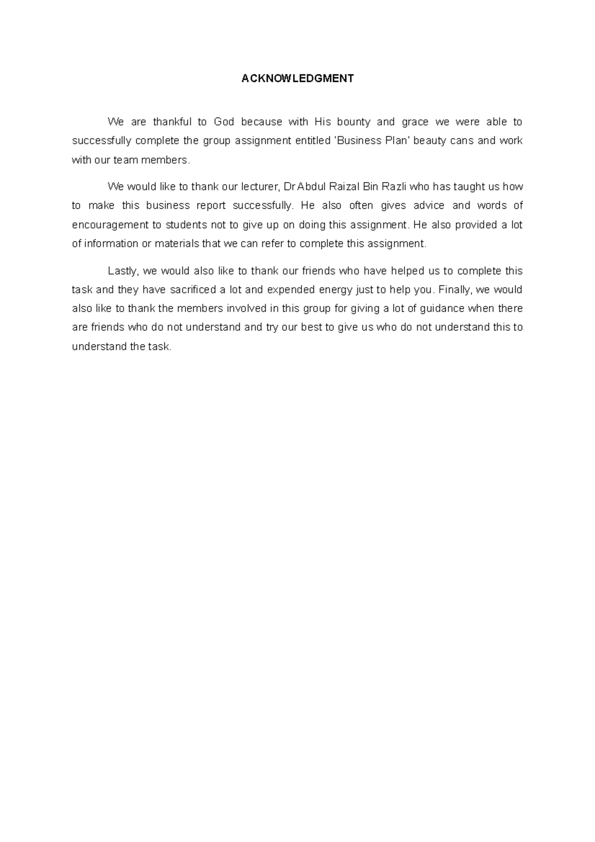 Acknowledgment Acknowledgment Acknowledgment Acknowledgment ...