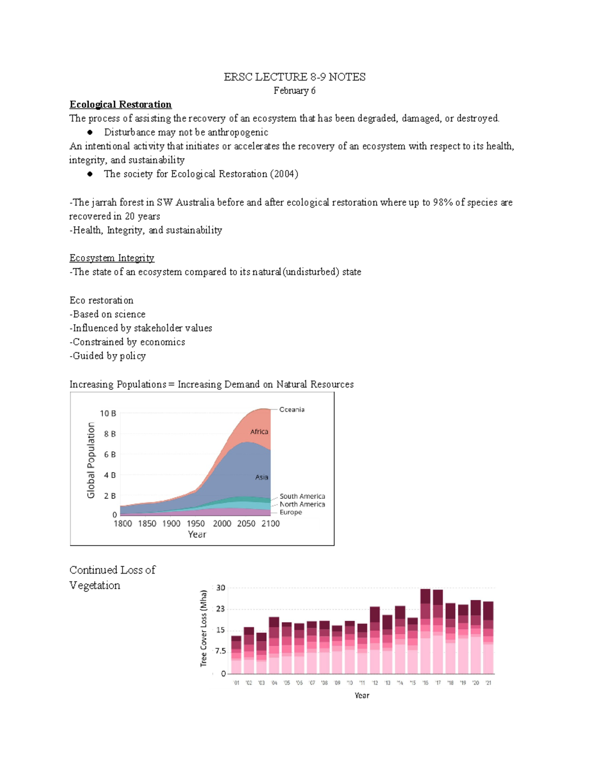 ERSC lec 8-9 - Lecture 8 Notes - ERSC LECTURE 8-9 NOTES February 6 ...