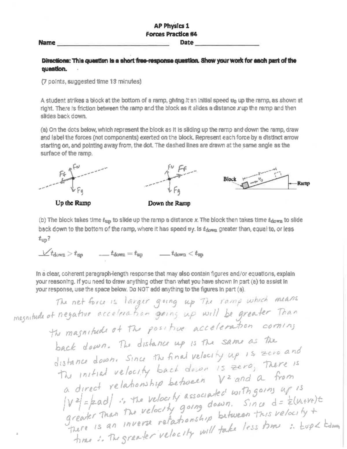 Forces Practice 4 Solutions - PHYS 121 - Studocu